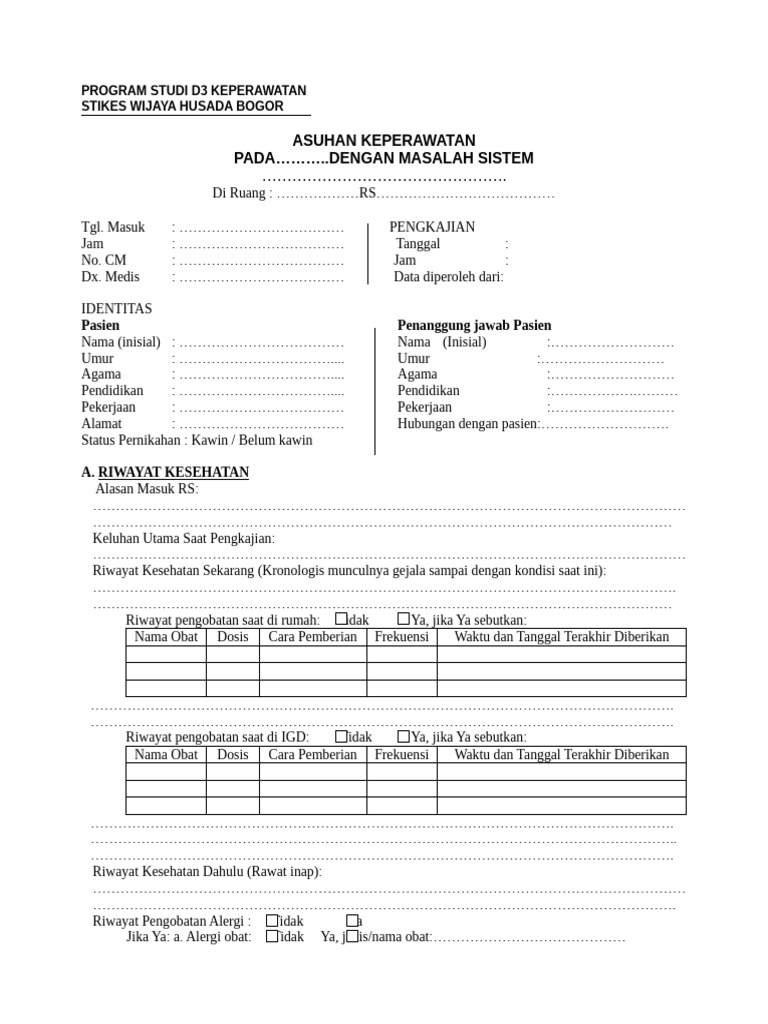 Format Askep (KMB 1) | PDF