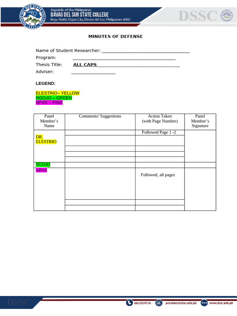 Minutes of Defense | PDF