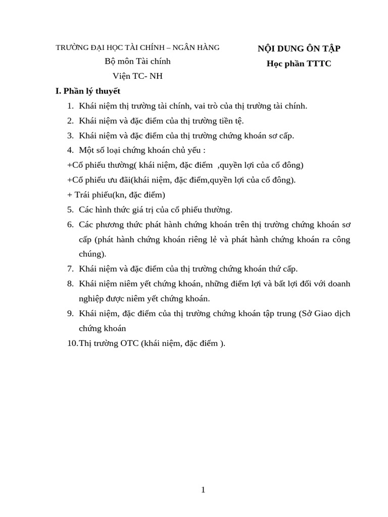 N D Ôn TTTC Mới THÁNG 3 2024 | PDF