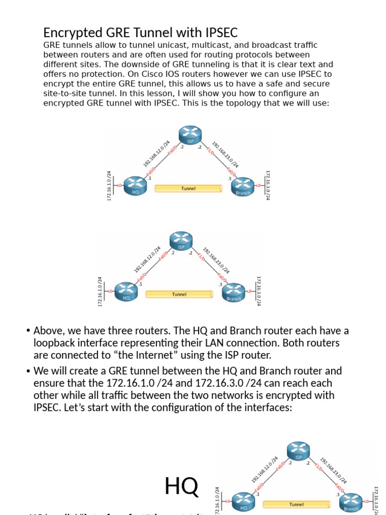 GRE IPsec Tunnel | PDF | Router (Computing) | Computer Network