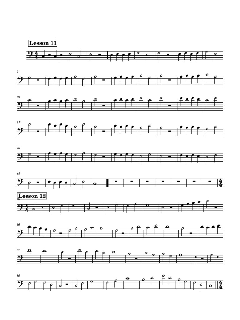 Bass Clef Lesson 11 - 15 | PDF