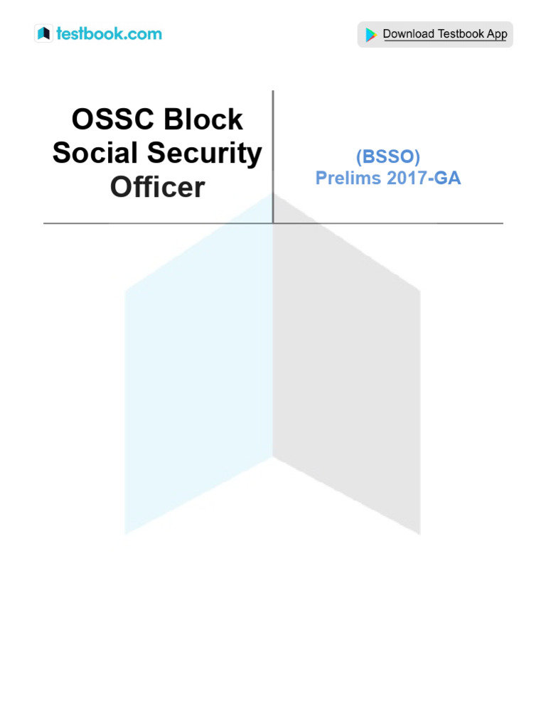 OSSC Block Social Security Officer (BSSO) Prelims 2017-GA - English ...