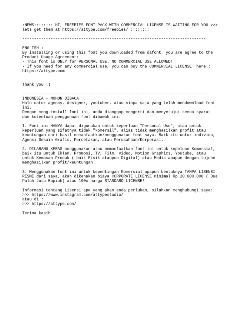 LICENSE-Please Read- Mohon Dibaca | PDF