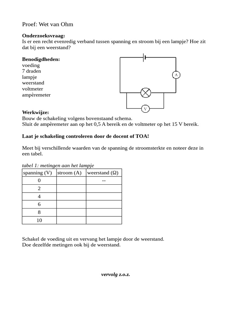 Proef Wet Van Ohm | PDF
