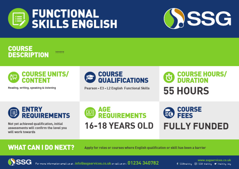Functional Skills English Course Details | PDF