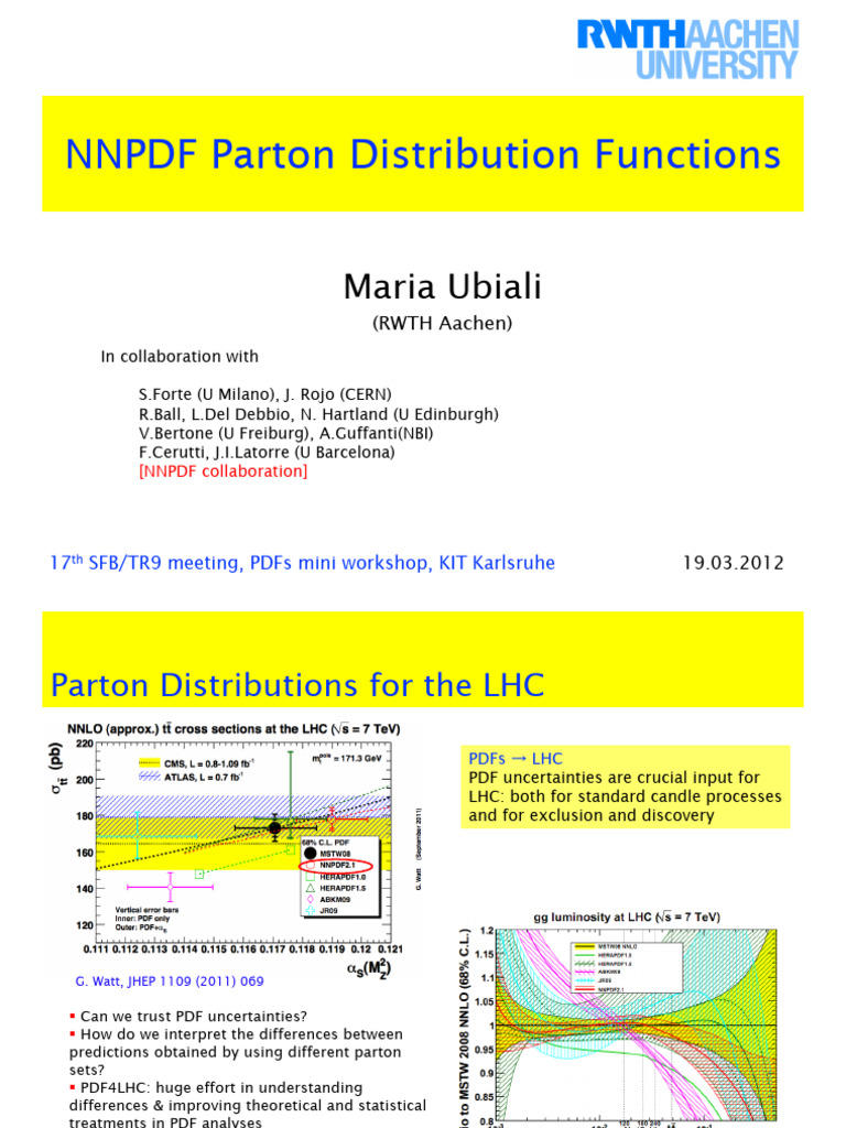 NNPDF Parton Distribution Functions | PDF | Atlas Experiment | Large Hadron Collider