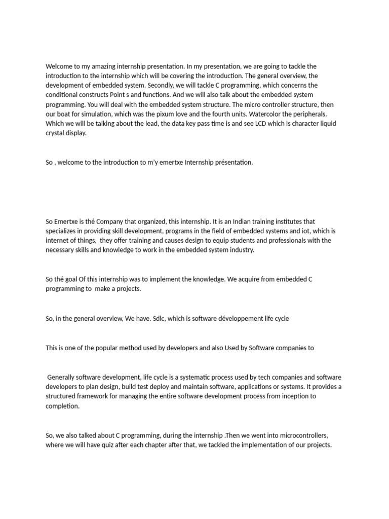 Embedded Systèmes Intenship | PDF | Pointer (Computer Programming) | Control Flow