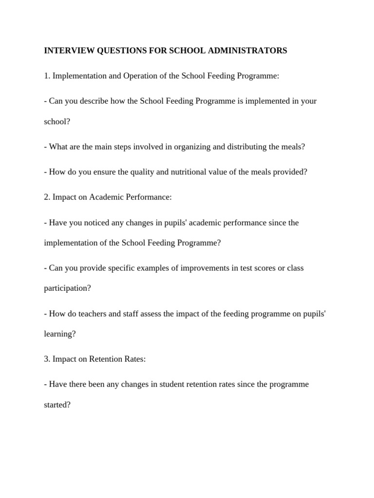 Interview Questions For School Administrators | PDF