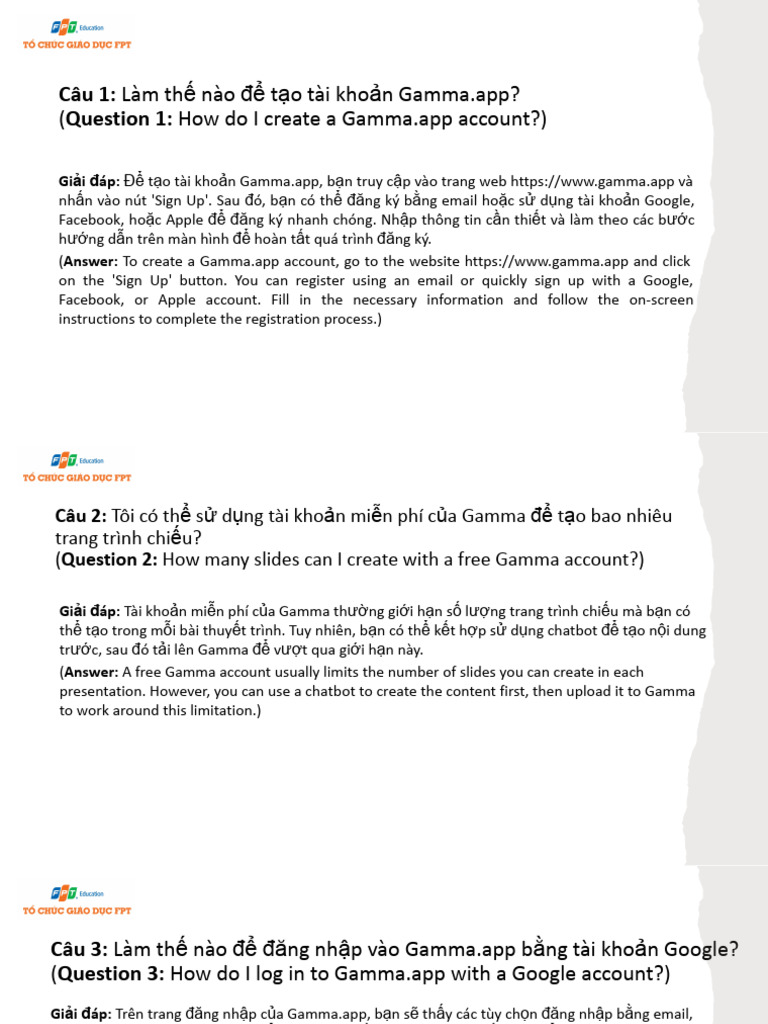 Gamma App FAQ | PDF