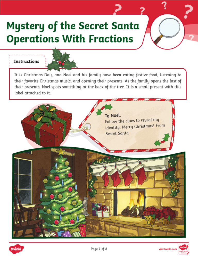 Color Mystery of The Secret Santa Operations With Fractions | PDF