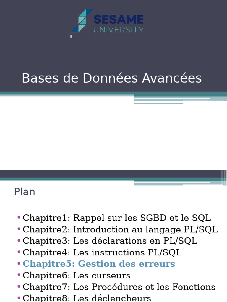 BDA_Ch5 | PDF | PL/SQL | Paradigme de programmation