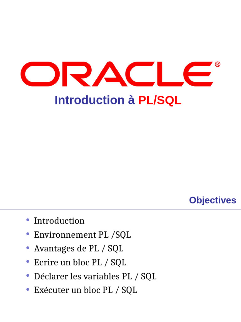 PL SQL ch1 | PDF | PL/SQL | SQL