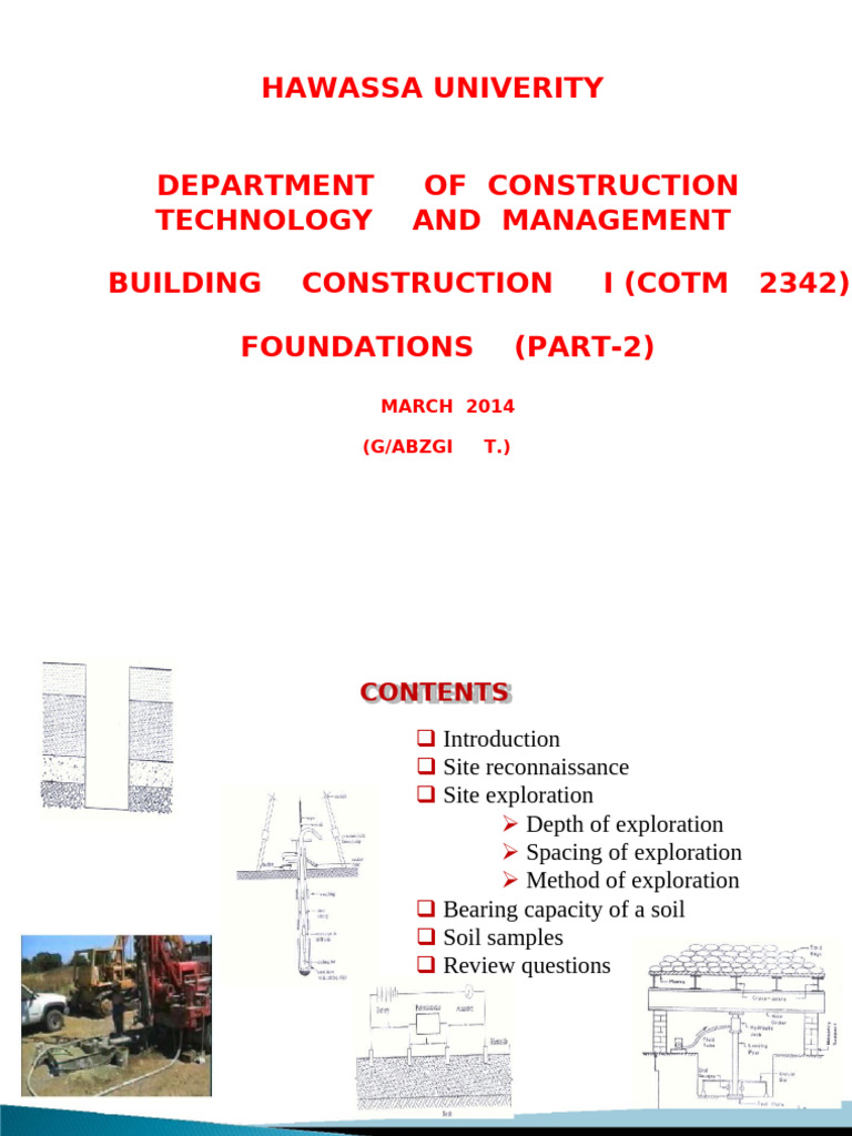 Foundations: Site Exploration & Soil Analysis | PDF | Foundation ...