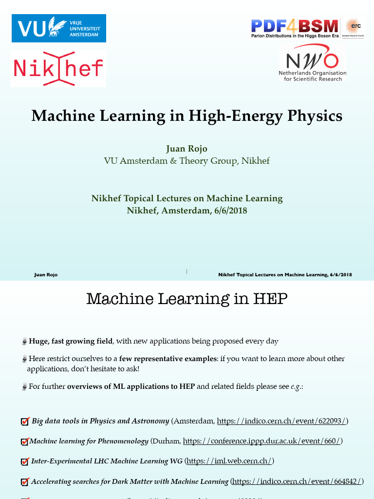 Machine Learning Applications in HEP | PDF | Elementary Particle ...