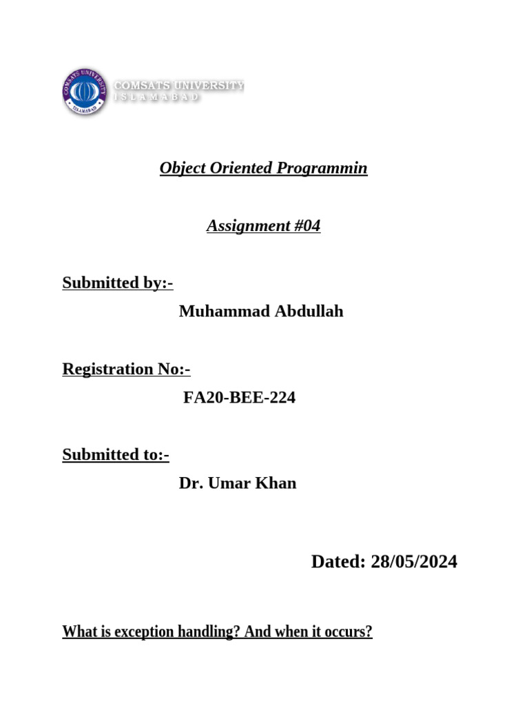 Assignment 4 FA20 BEE 224 | PDF | C++ | Object Oriented Programming