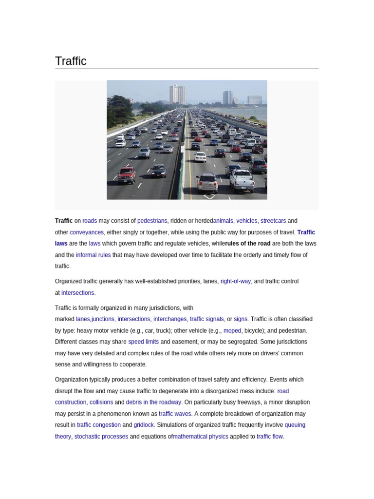 Traffic | PDF | Traffic | Road Transport