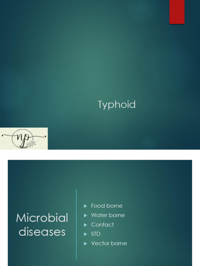 Typhoid - Lecture Slides | PDF | Salmonella | Medical Specialties