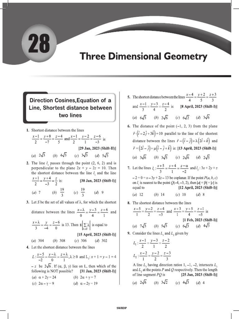 3d Geometry | PDF