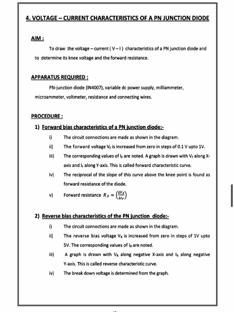 Experiment No.8 Pn Junction Diode | PDF | P–N Junction | Diode