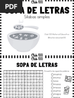 Sopa de letras de sílabas simples | PDF