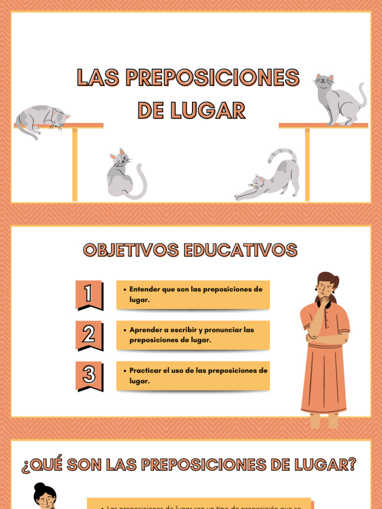Las Preposiciones de Lugar Presentación Rosa Y Amarillo Ilustrativo | PDF