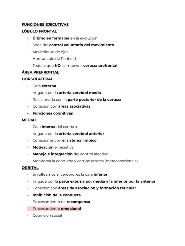 FUNCIONES EJECUTIVAS | PDF | Funciones ejecutivas | Cerebro