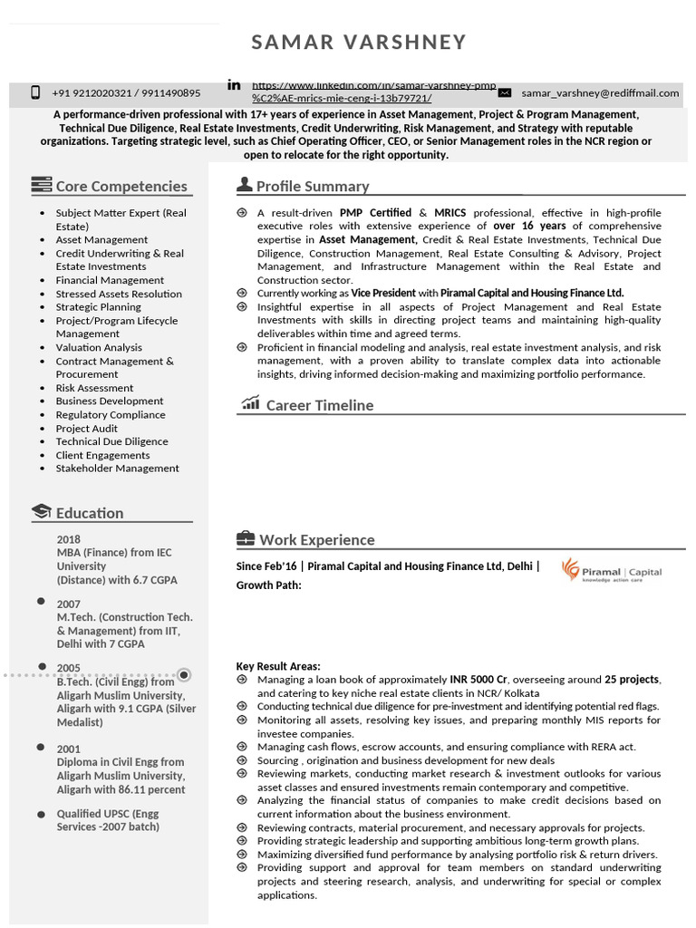 SAMAR CV Oct 2024 Word File | PDF | Asset Management | Valuation (Finance)