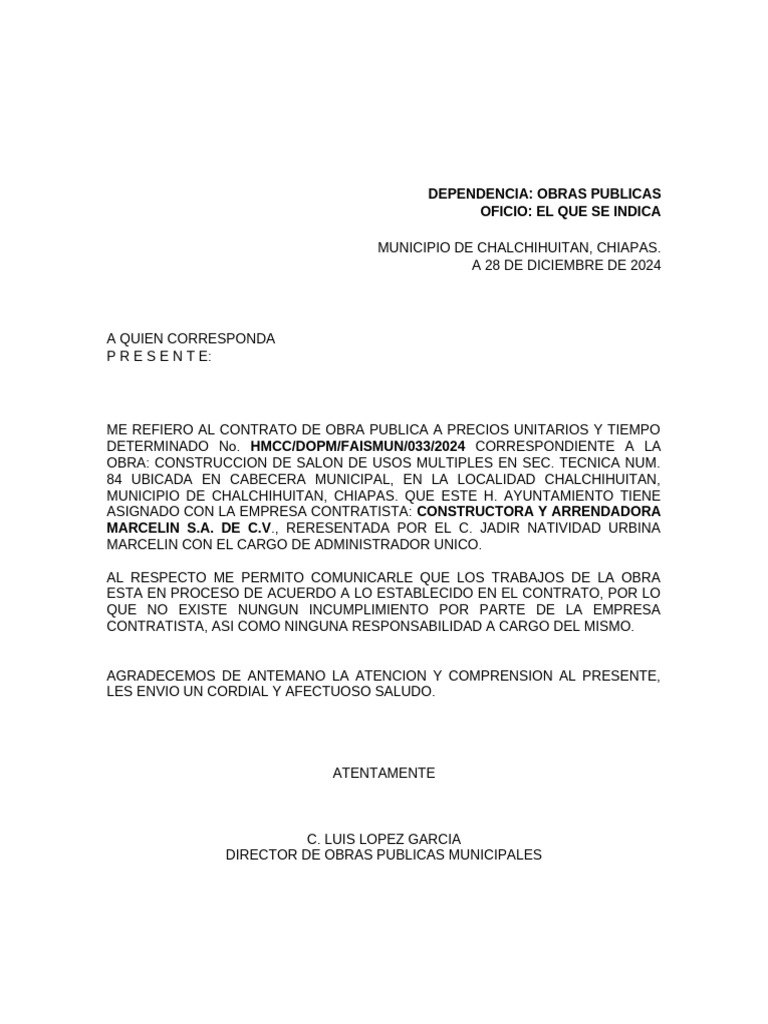 oficio fianzas | PDF