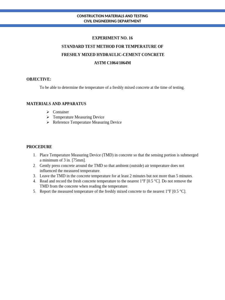 Astm C1064 - Astm C138 Word File | PDF | Concrete | Density