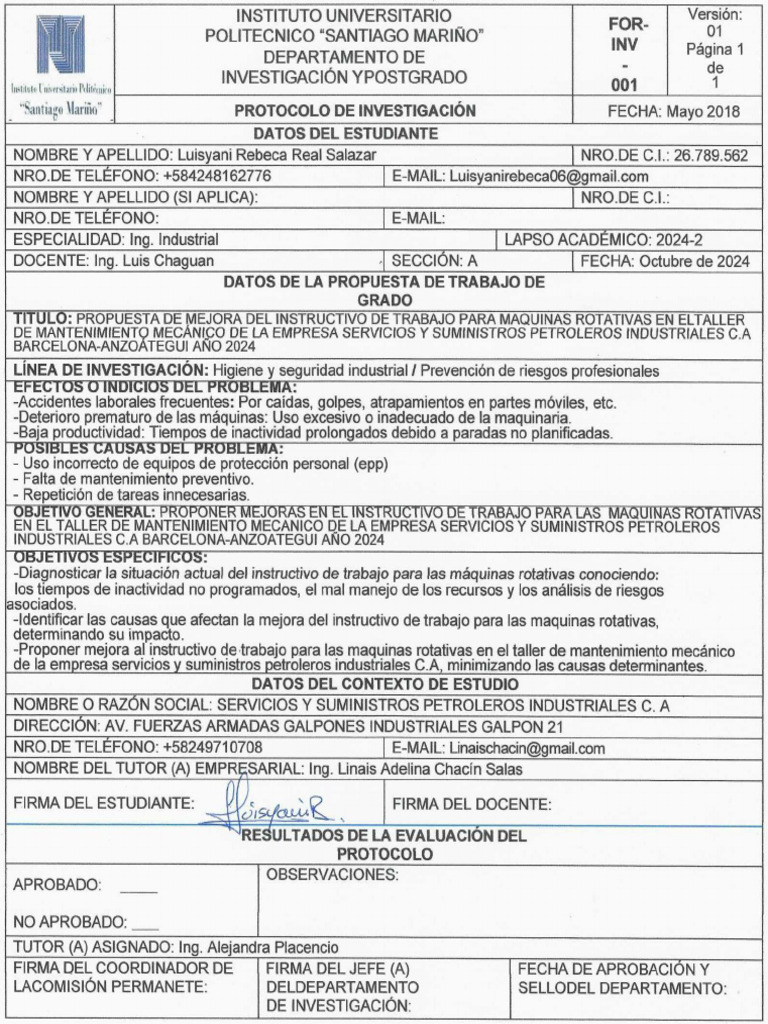 Protocolo Final Luisyani Real 8-11-24 | PDF