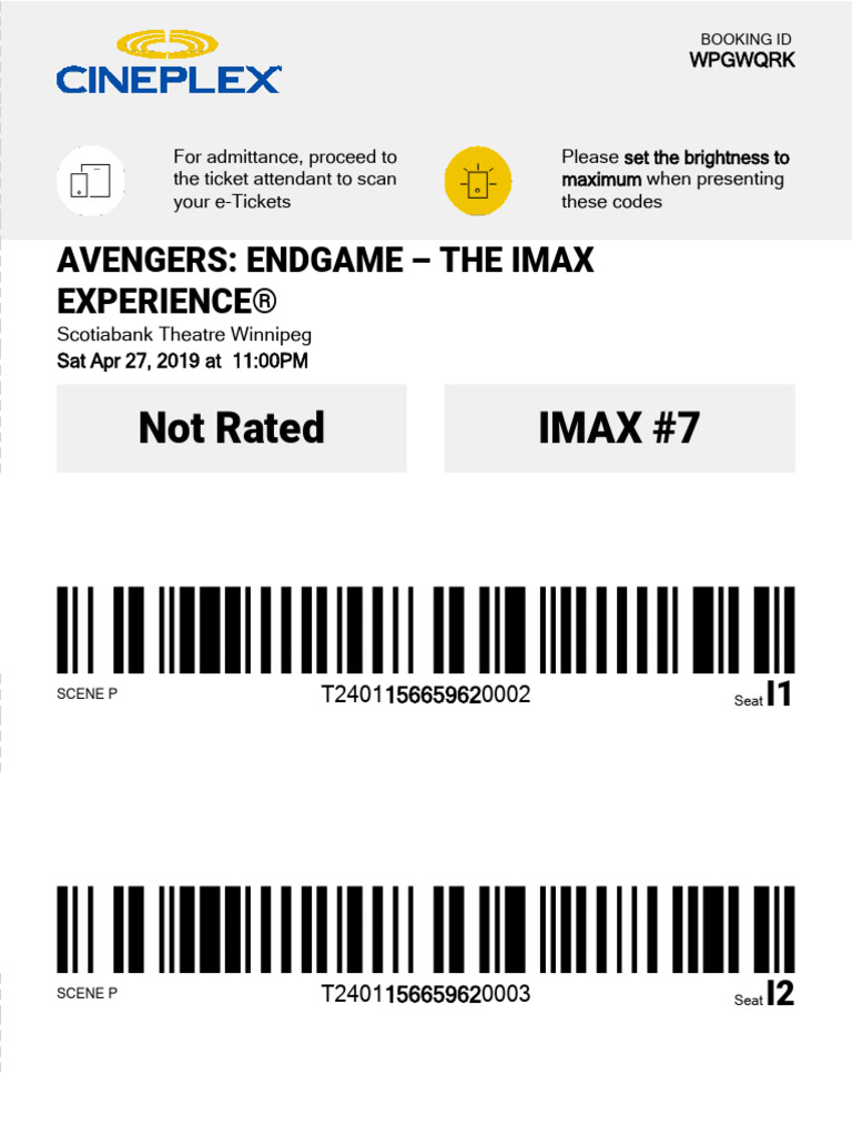 Avengers Endgame Tickets | PDF | Payments | Banking Technology