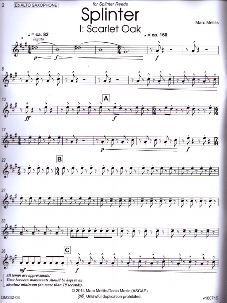 Splinter - Alto Sax | PDF