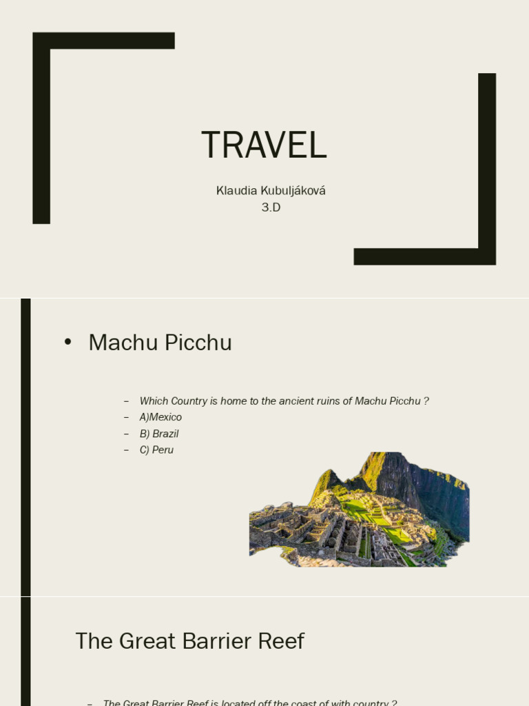 Travel Quiz: Landmarks and Languages | PDF