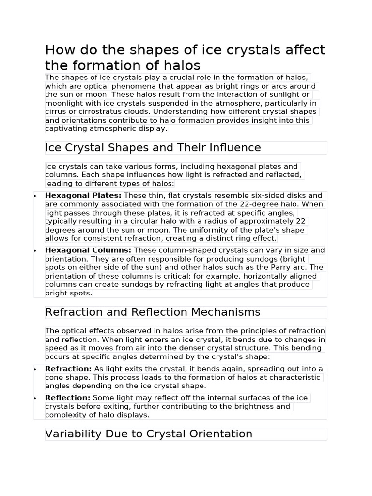 Ice Crystal Shapes and Halo Formation | PDF | Applied And ...