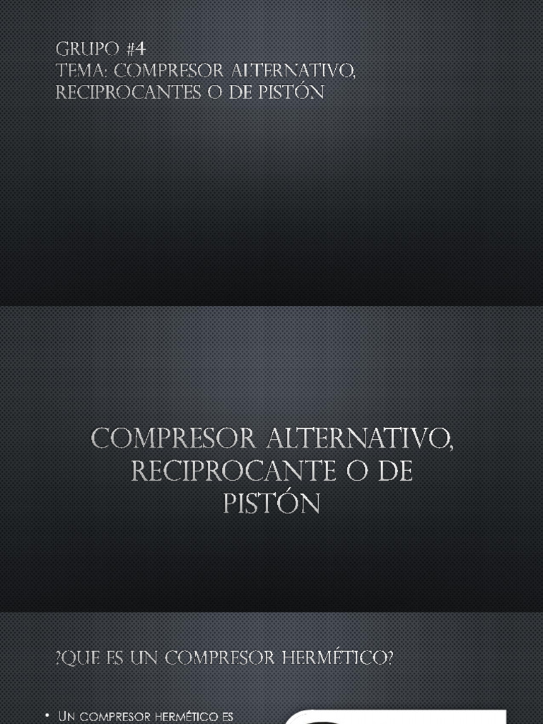 Compresor Reciprocante: Funcionamiento y Componentes | PDF | Pistón ...