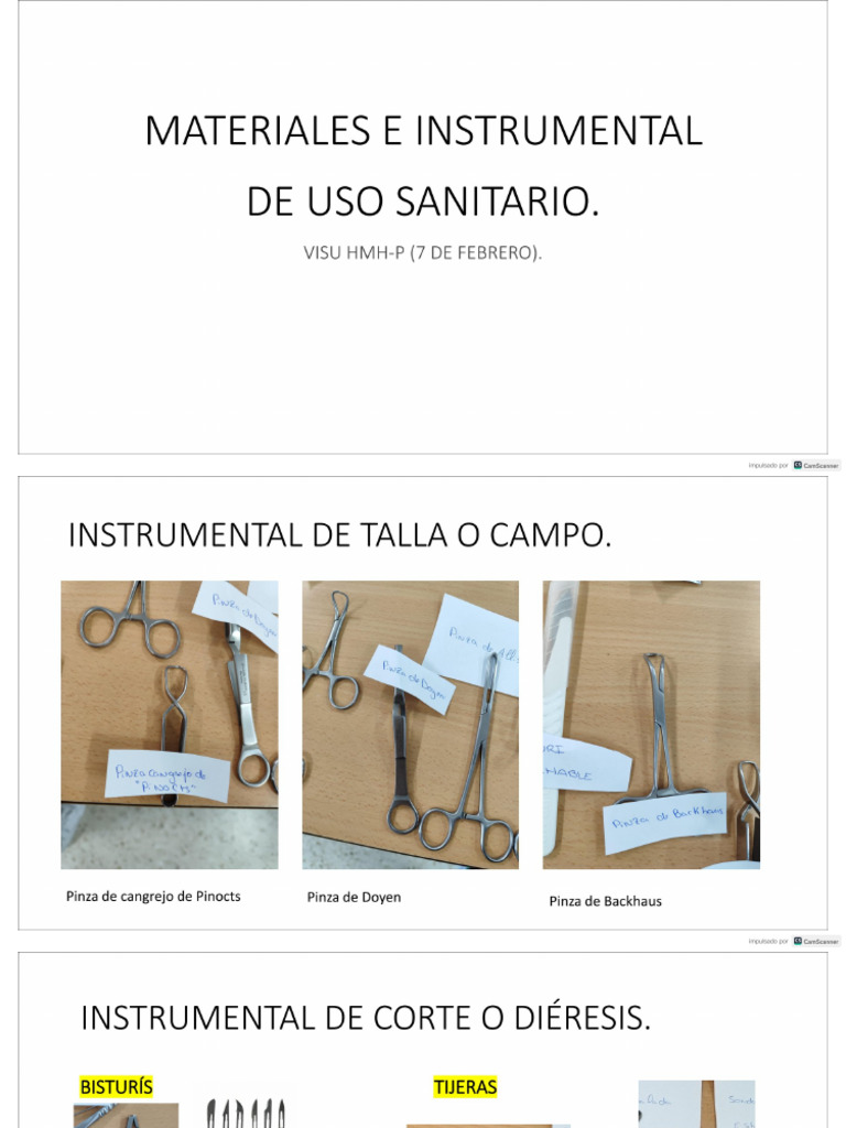 Materiales e Instrumental de Uso Sanitario | PDF