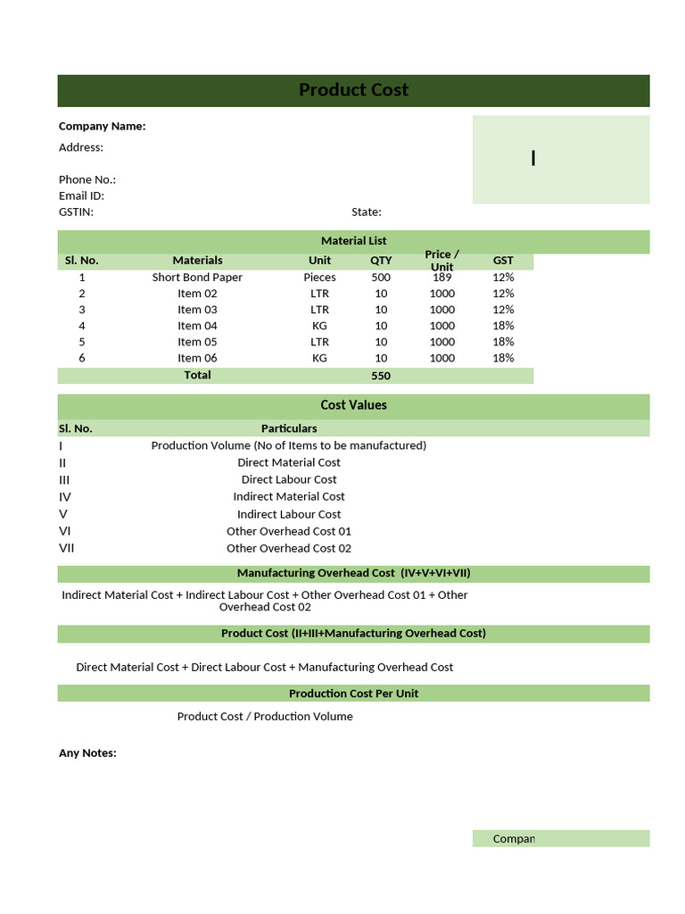 Product Cost Breakdown and Analysis | PDF | Cost | Marketing