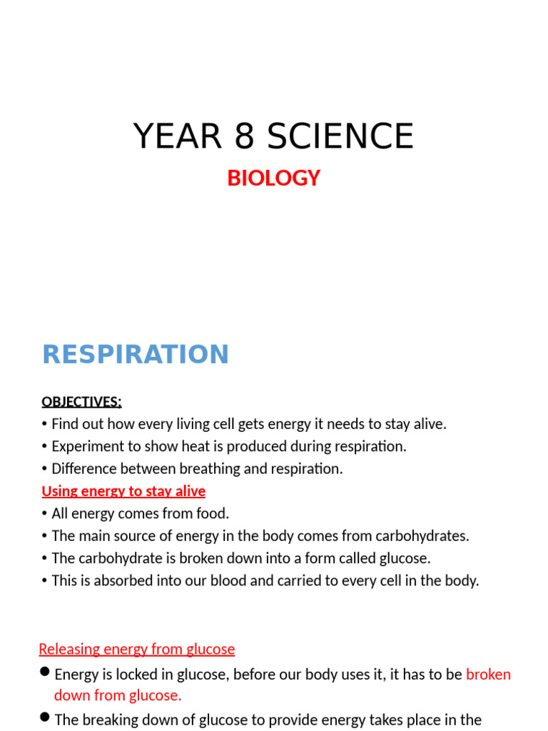 Year 8 Science Notes | PDF | Solubility | Cellular Respiration