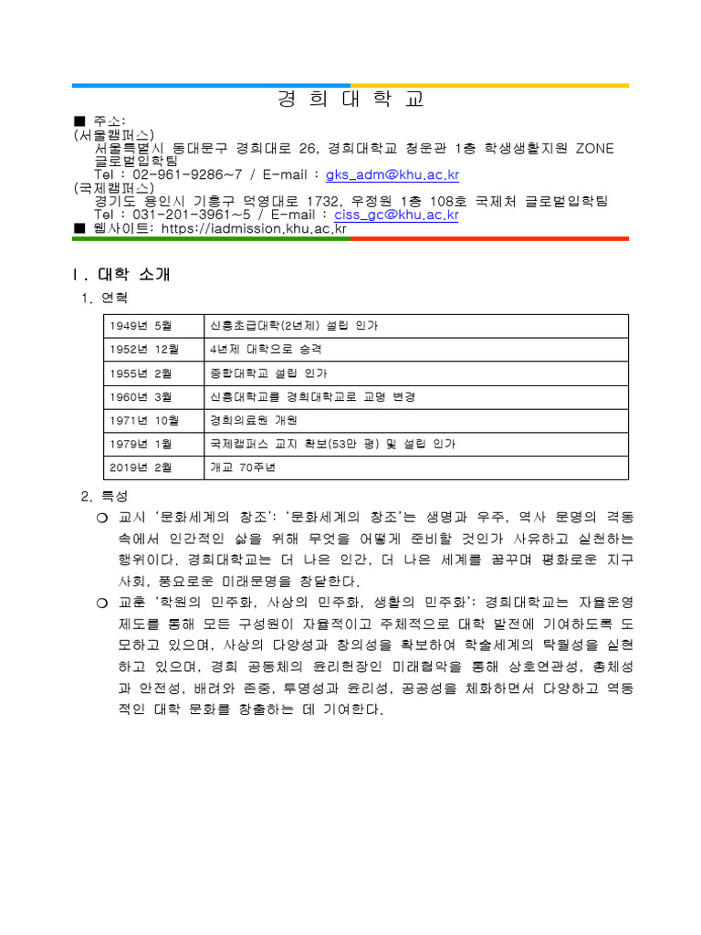 (KyungHee-U) 2025 GKS-U Overview of University | PDF