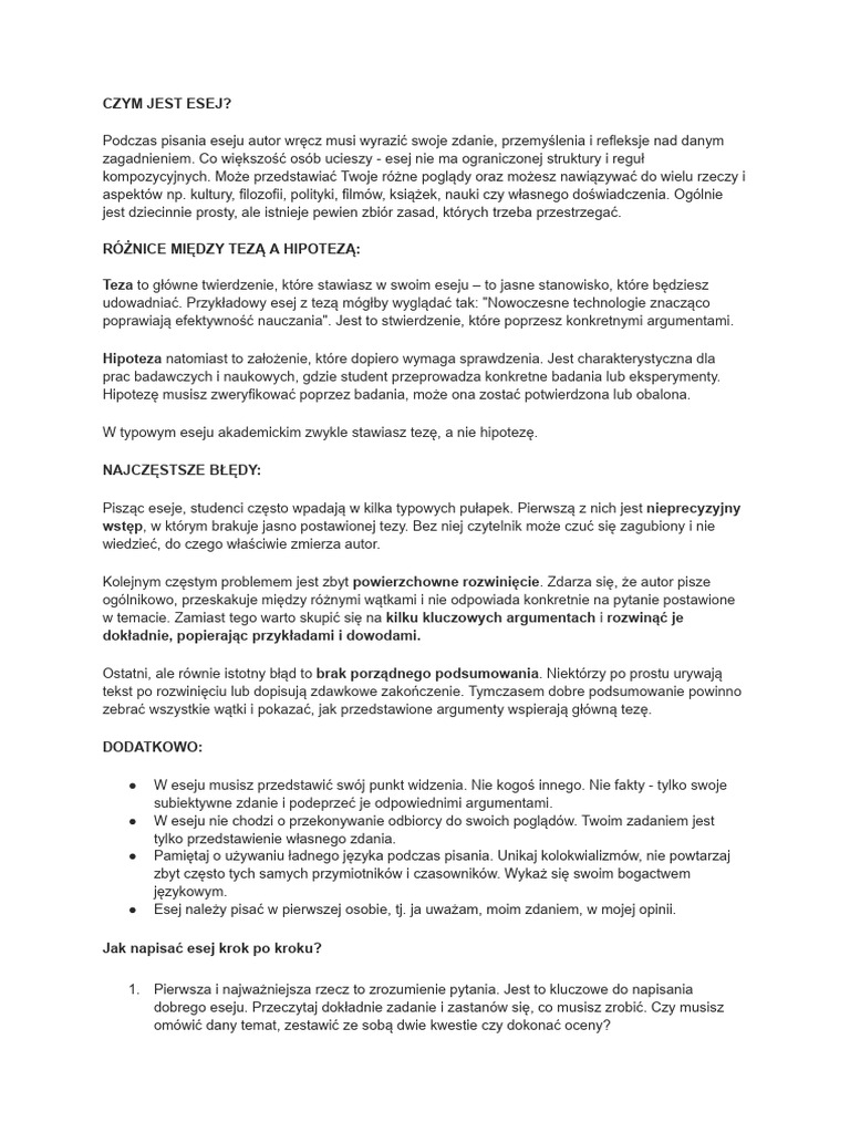 Czym Jest Esej | PDF