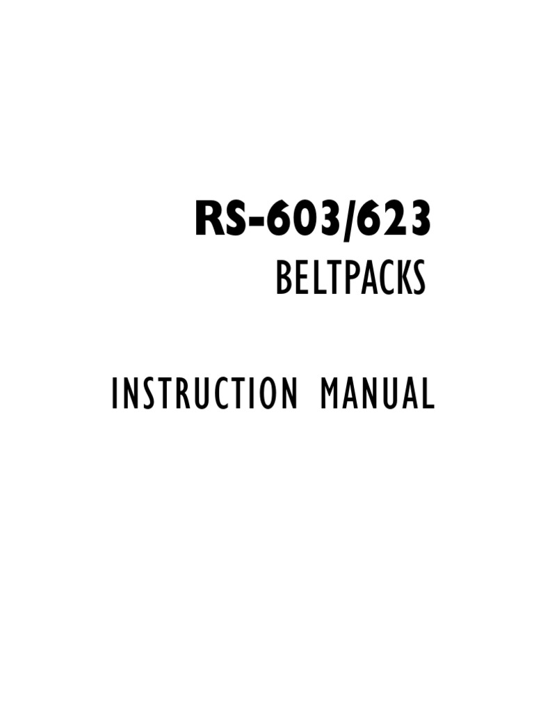 Clear-Com RS-603 RS-623 Manual | PDF | Headphones | Decibel