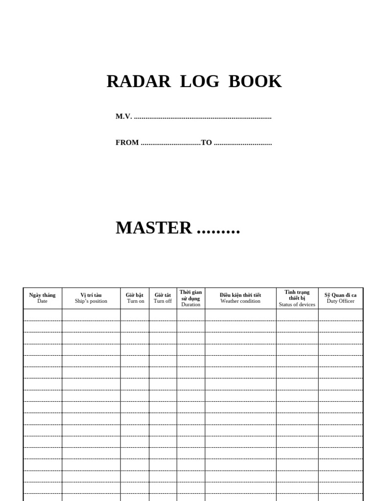 Radar Log Book | PDF