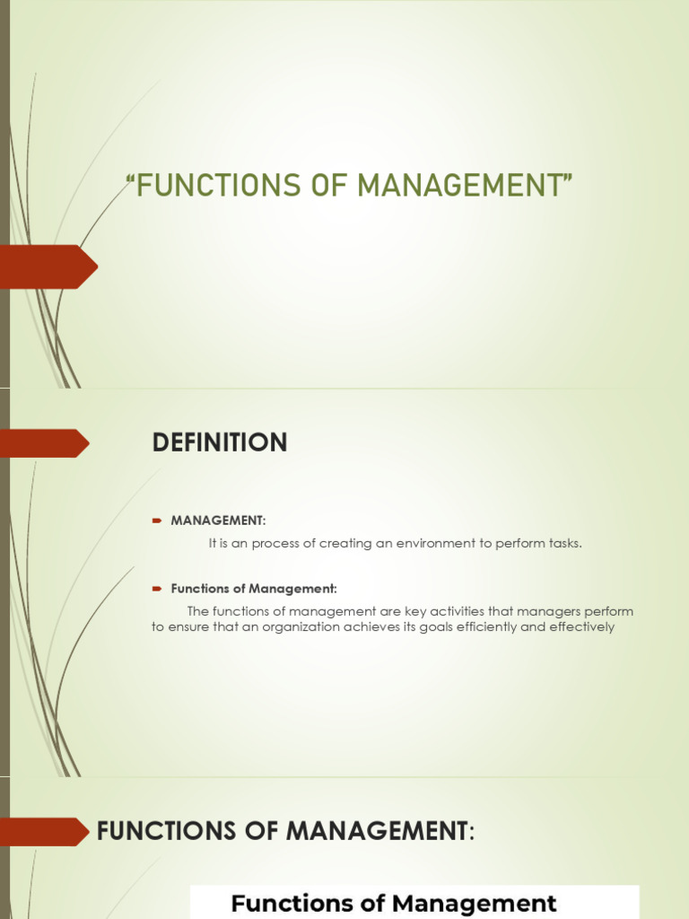 Functions of Management | PDF