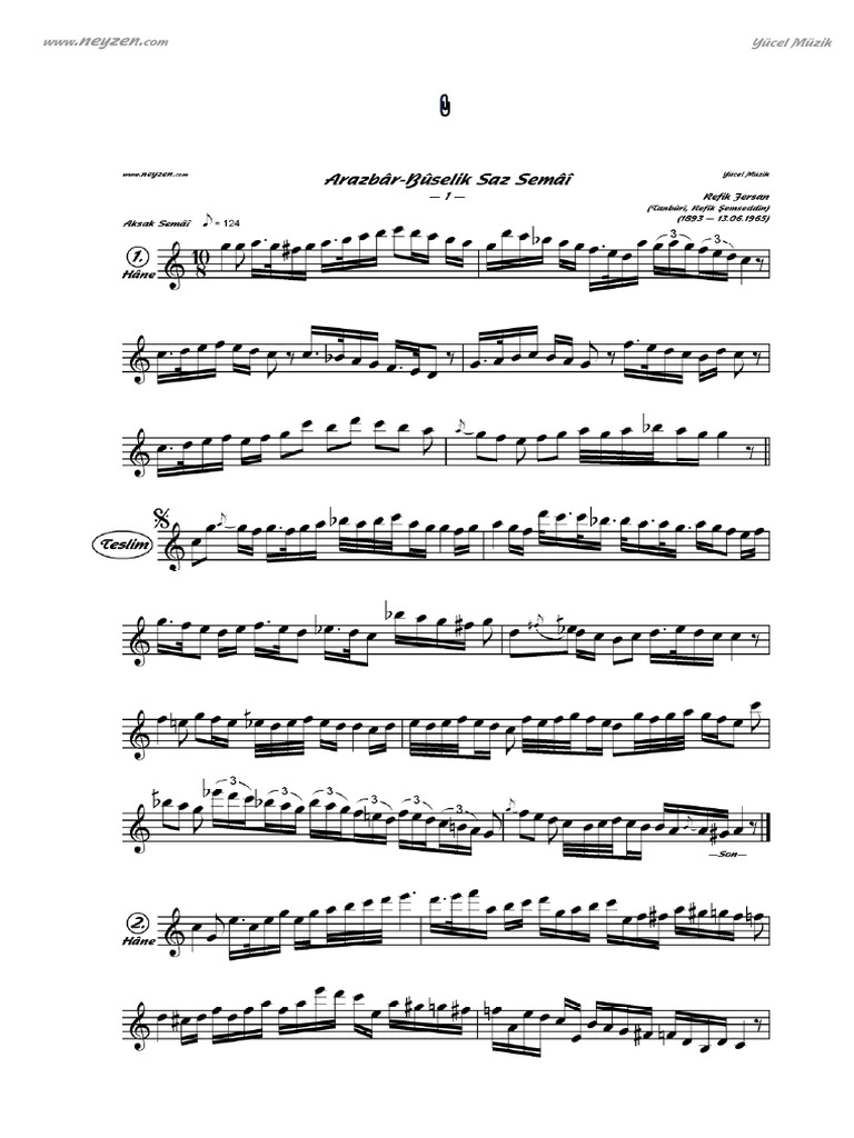 Arazbar Buselik Ss Refik Fersan Muhammed Ceylan Kiz | PDF