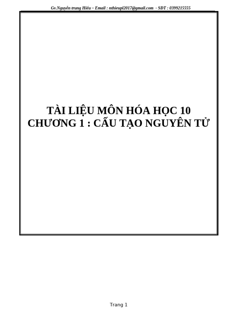 Chuyen de Cau tao nguyen tu | PDF