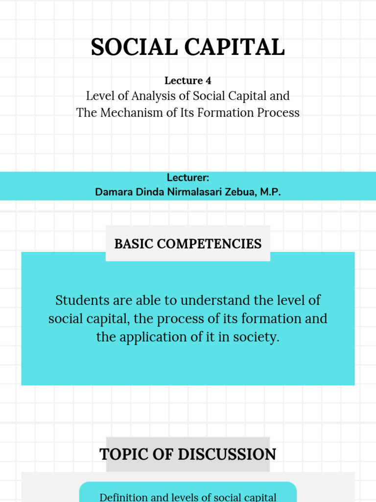 (Social Capital) Week4 - Level of Analysis of Social Capital and The ...