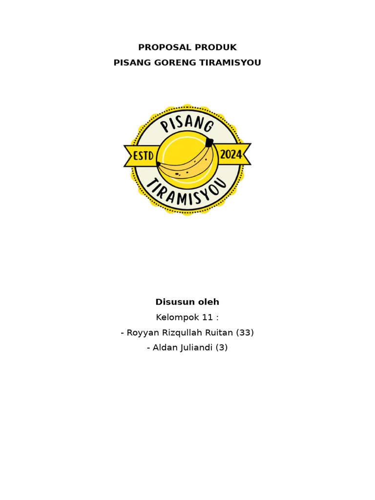 Pisang Goreng Tiramisu SMAN 98 | PDF