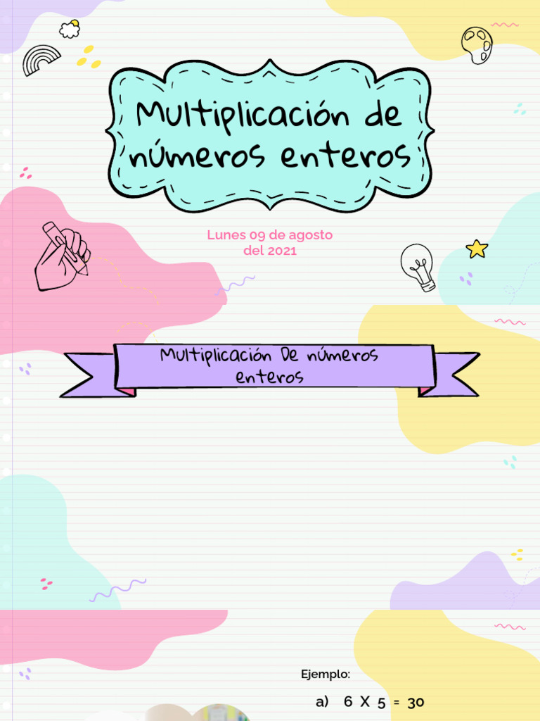 Multiplicación de Números Enteros | PDF