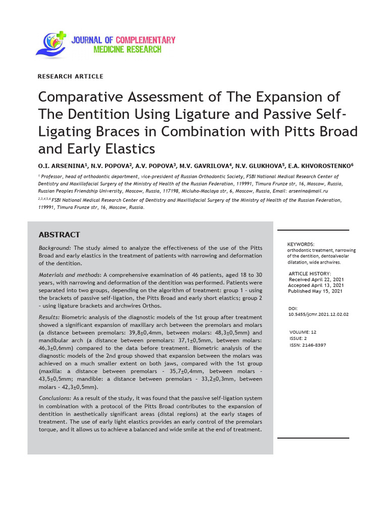 Dentition Expansion: Self-Ligating vs. Ligature Braces | PDF ...