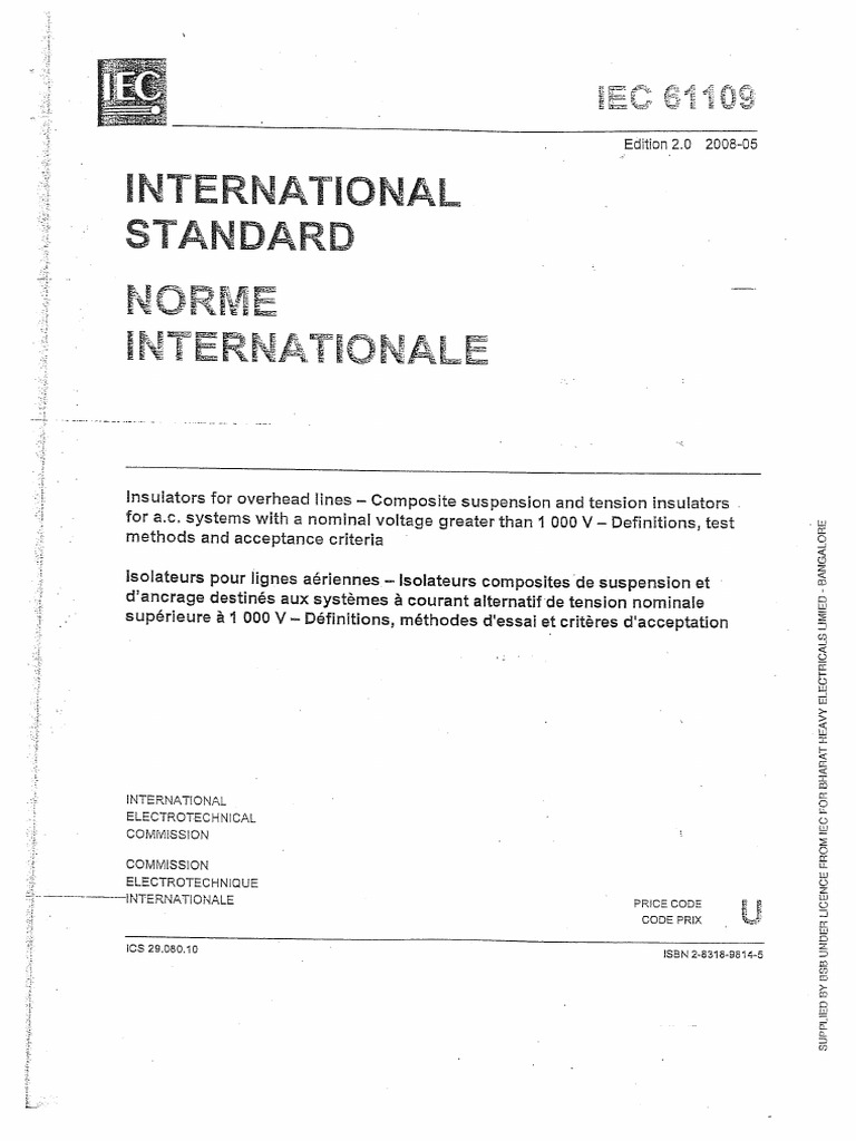 IEC 61109edition2-0 | PDF